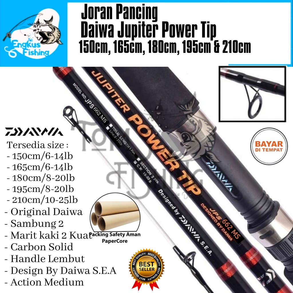 Jual Joran Pancing Daiwa Jupiter Power Tip 150cm - 210cm (Original) Carbon Solid - Engkus ...