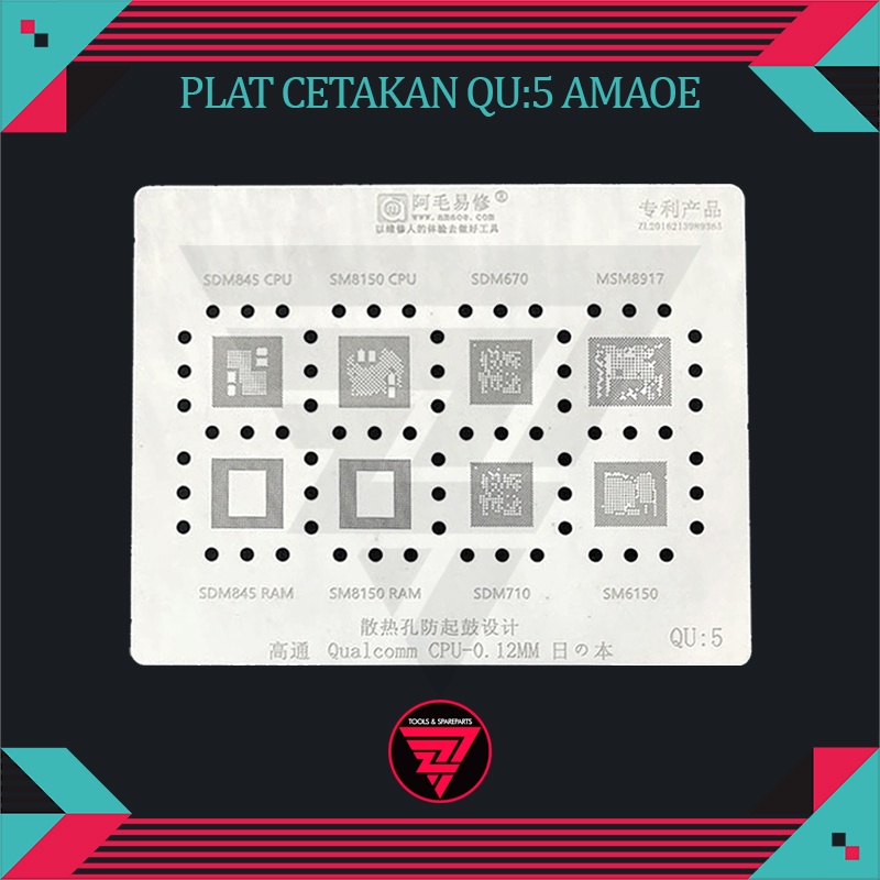 Jual Plat Cetakan QU:5 Amaoe / QU5 Amaoe / Cetakan CPU Qualcomm / SDM845 / SDM670 / SDM710 ...