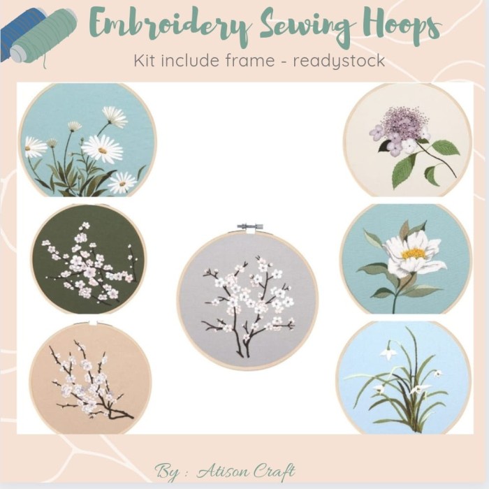 Jual Diy jahit sulam dengan hoop kayu midangan ram frame sulaman / pink ...