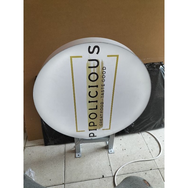 Jual NEON BOX AKRILIK BULAT 2 sisi. Diameter 30cm, 40cm, 50cm, 60cm ...