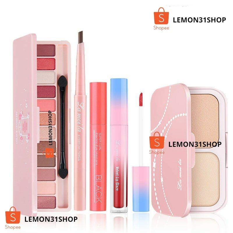 Jual PAKET MAKEUP LAMEILA 5IN1 ( DAPET 5 PRODUK) SET KOSMETIK BEDAK ...