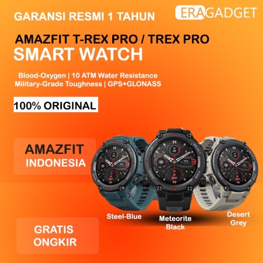 Jual AMAZFIT T-REX PRO SMART WATCH SPORT MILITARY GRADE AMOLED TREX PRO | Shopee Indonesia