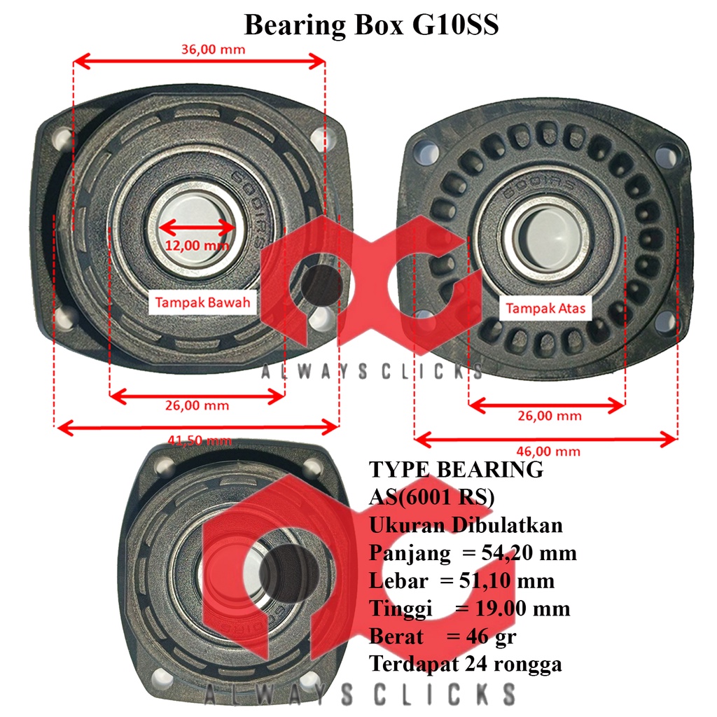 Jual BEARING BOX G10SS Gerinda Hitachi BEARING HOUSE | Shopee Indonesia