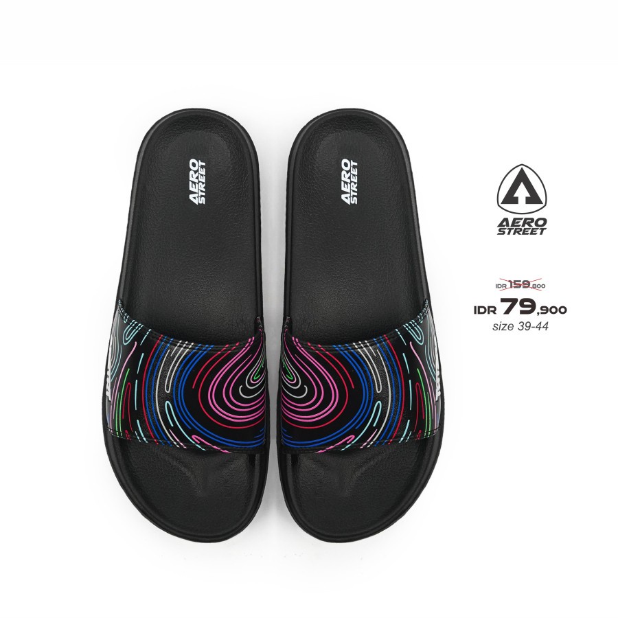 Jual Aerostreet 39-44 Volt Hitam Hitam - Sandal Sendal Selop Slip On ...