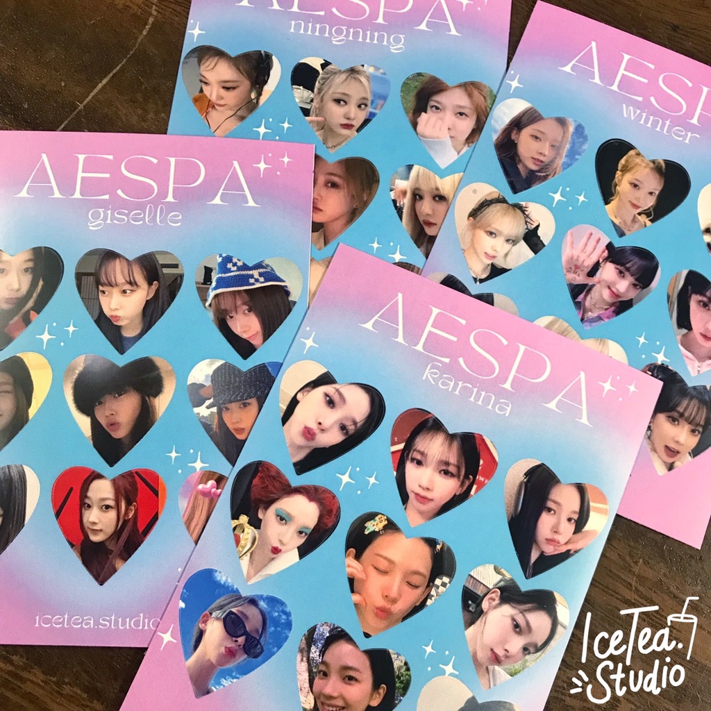 Jual [AESPA HEART STICKERS] BACA DESKRIPSI heart sticker selca korean ...