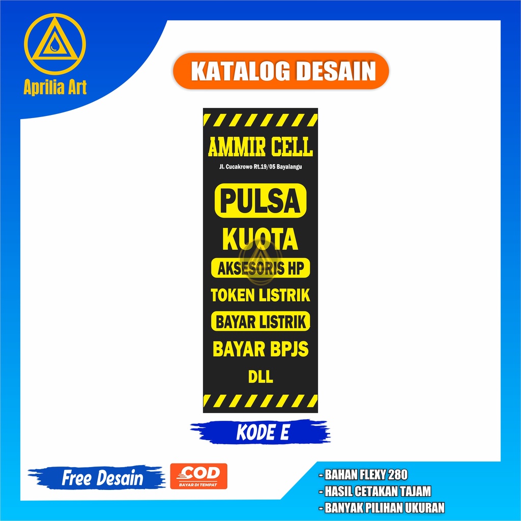Jual BANNER SPANDUK COUNTER PULSA CUSTOM | Shopee Indonesia
