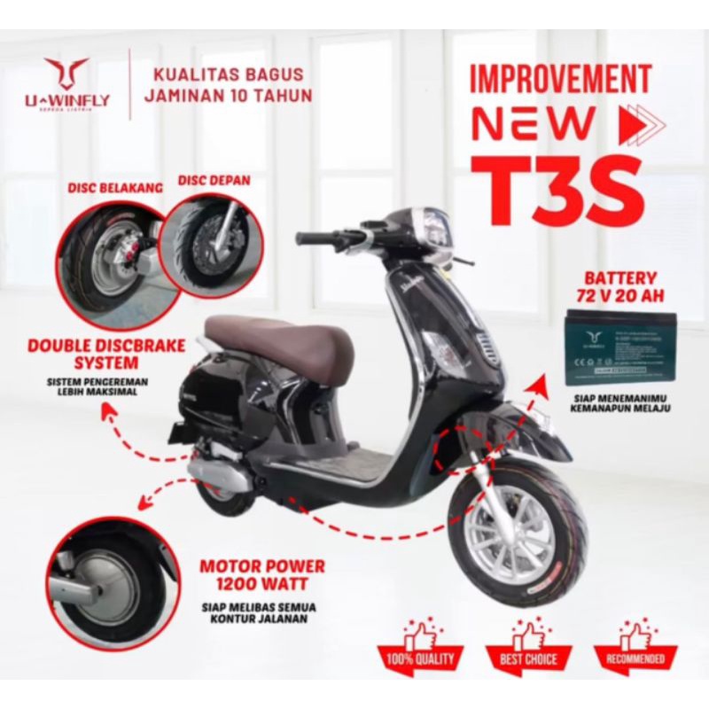 Jual Motor Listrik Uwinfly T3 | Shopee Indonesia
