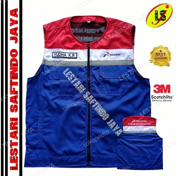 Jual Rompi Safety Vest Pertamina Free Bordir Komplit | Shopee Indonesia