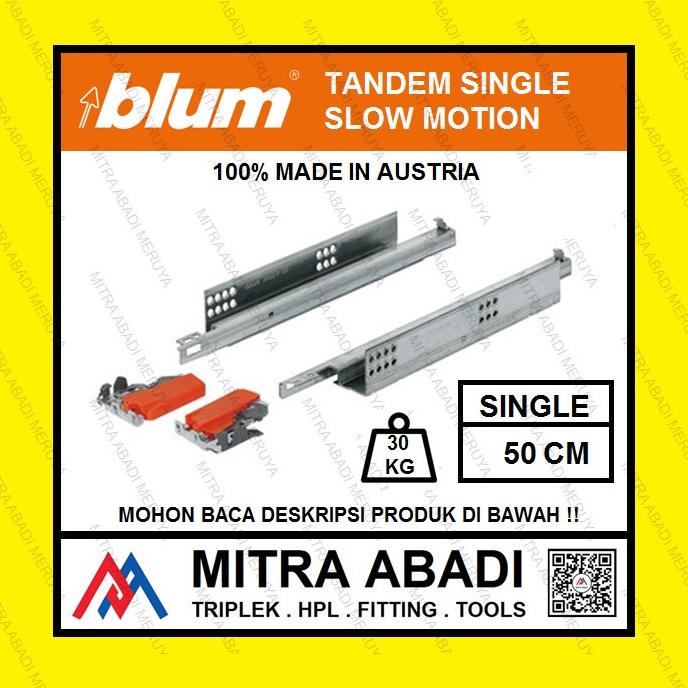 Jual Rel Tandem BLUM 50 cm Single Extension Rel Laci BLUM Rel BLUM ...
