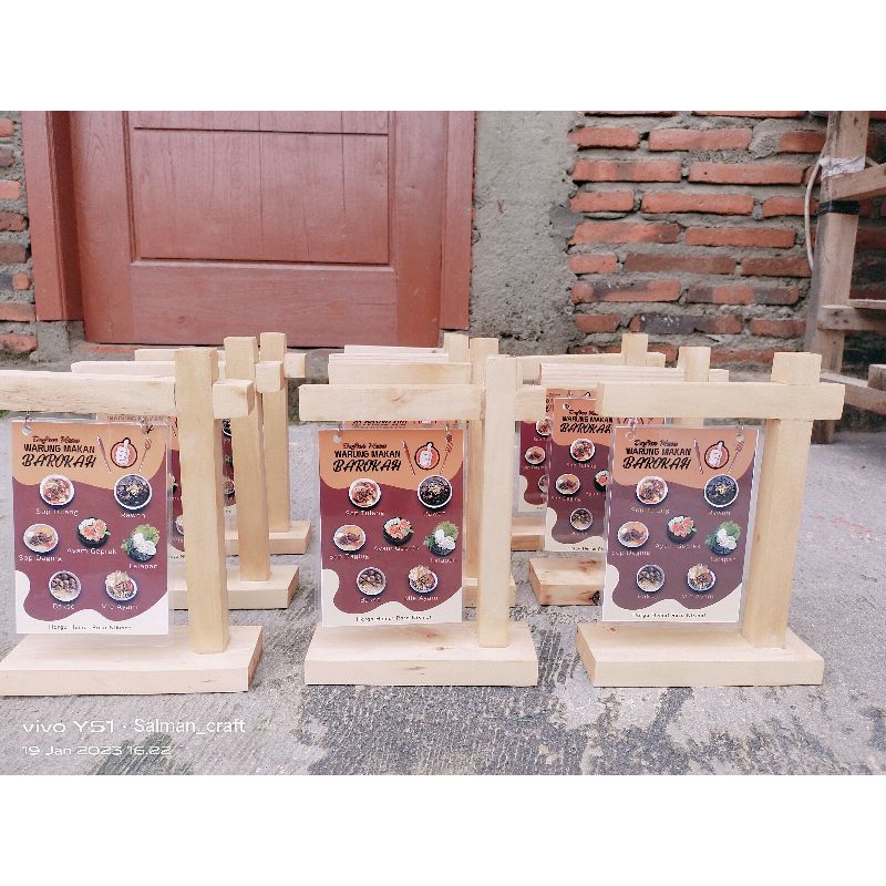 Jual TEMPAT MENU KAYU/ STAND MENU | Shopee Indonesia