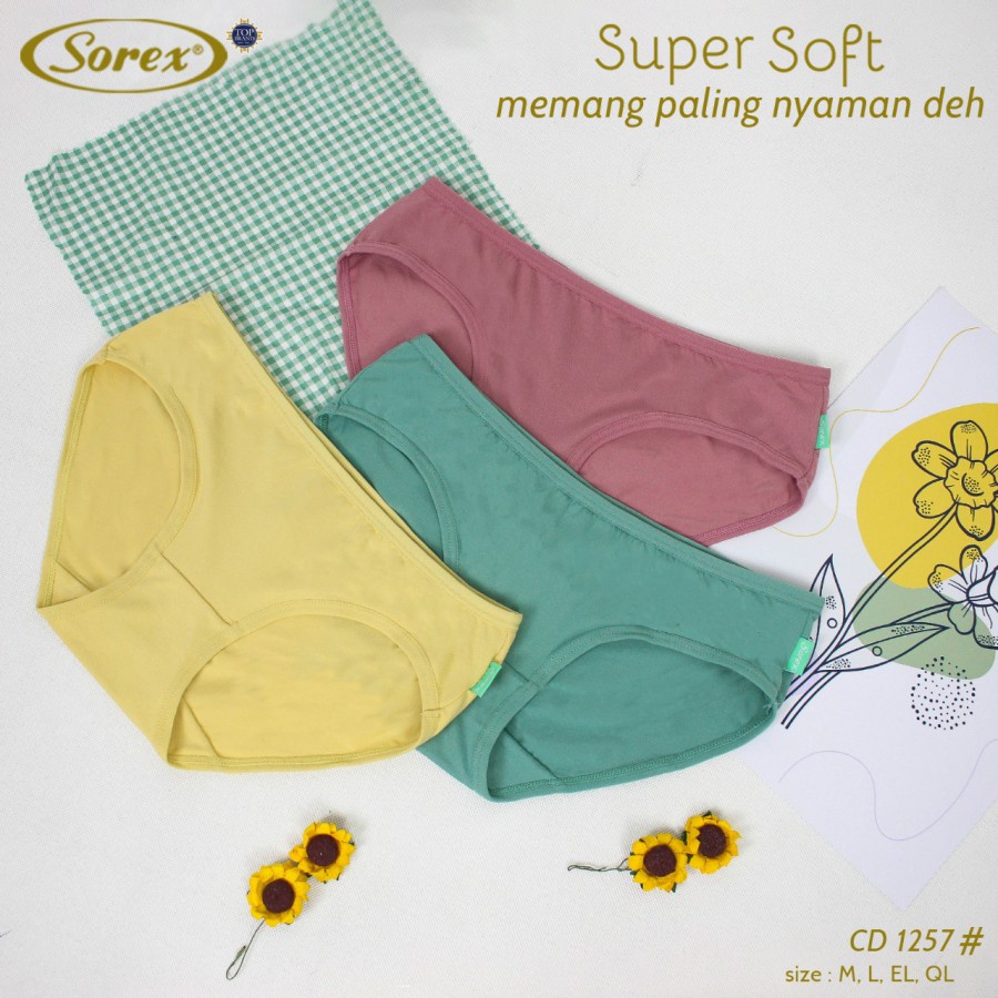 Jual RC ISI 3PCS Sorex CD Celana Dalam Wanita Super Soft 1239 1257 1238 | Shopee Indonesia