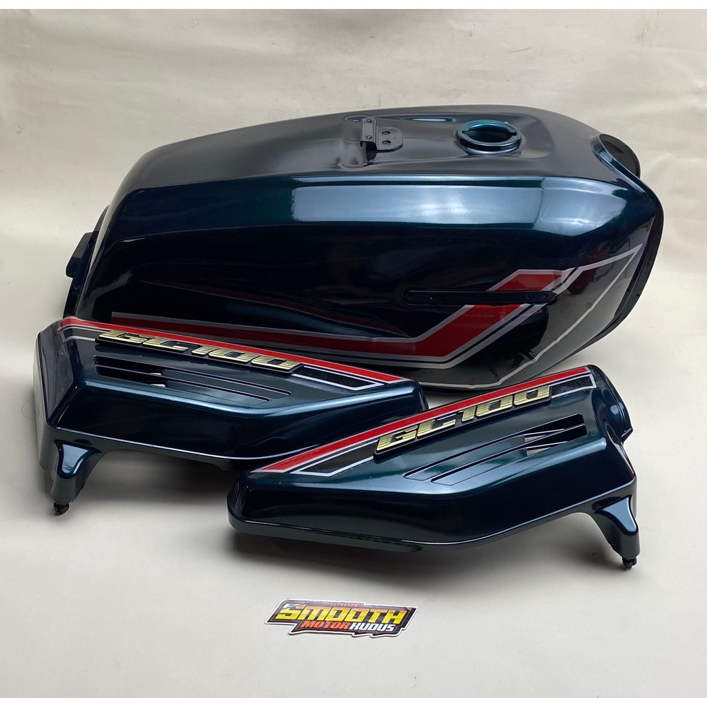 Jual PAKET TANGKI GL 100 SET COVER AKI WARNA HIJAU BOTOL WILWOOD BAGUS ...