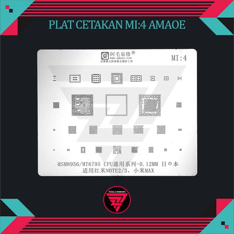 Jual Plat Cetakan MI:4 Amaoe / Plat MI4 Amaoe / Plat Cetakan set IC Xiaomi / Cetak Kaki IC ...
