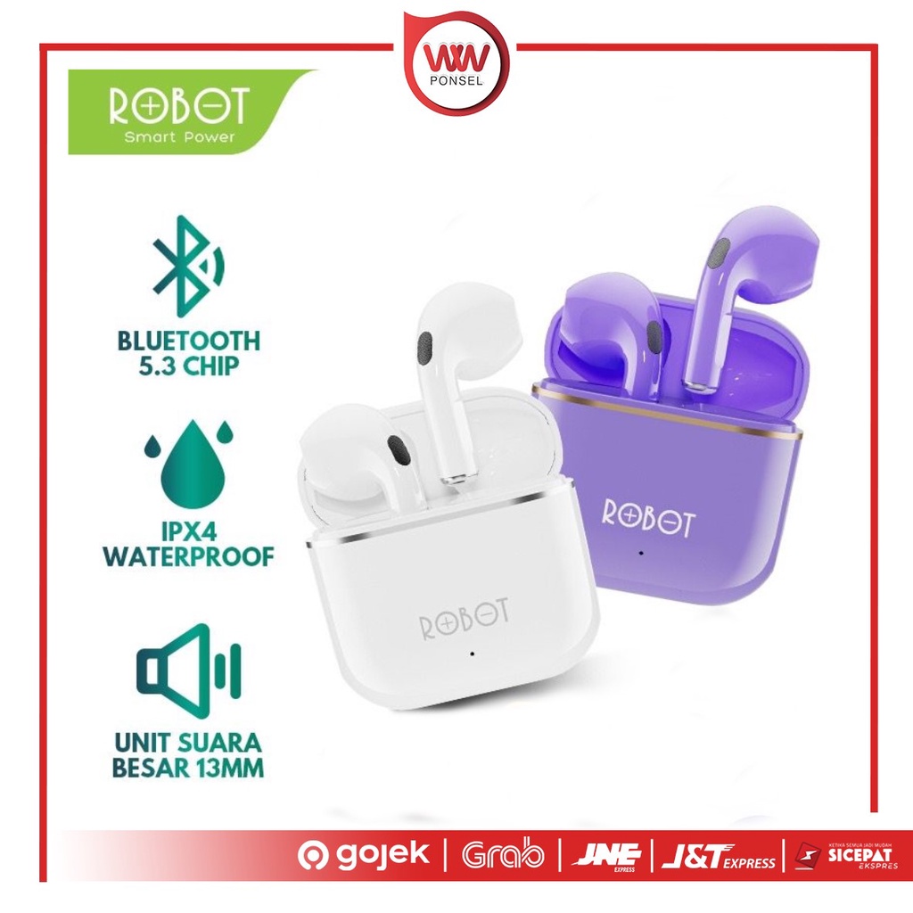 Jual Robot TWS T50s Wireless Earphone Airbuds New Original BT 5.3 True ...