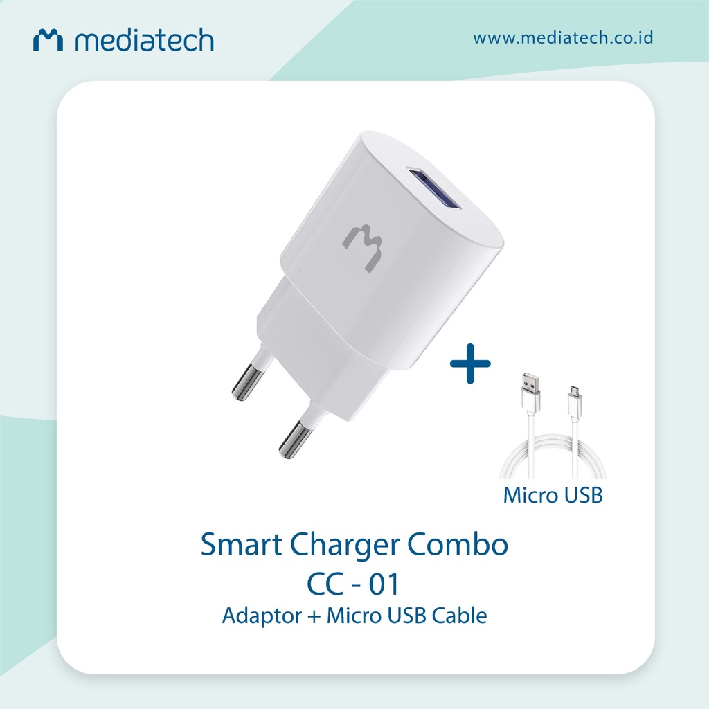 Jual Mediatech Smart Charger Combo CC-01 - 2.4A | Shopee Indonesia