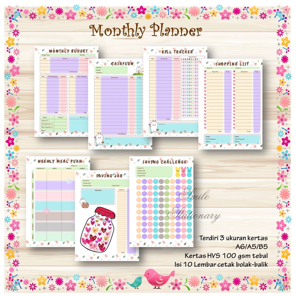 Jual MONTHLY BUDGET Rabbit PLANNER CATATAN KEUANGAN CASHFLOW ...