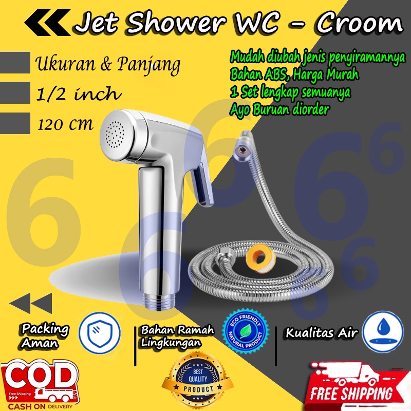 Jual PROMO SEMPROTAN AIR JET SHOWER WC KAMAR MANDI CROOM STELL KLOSET ...