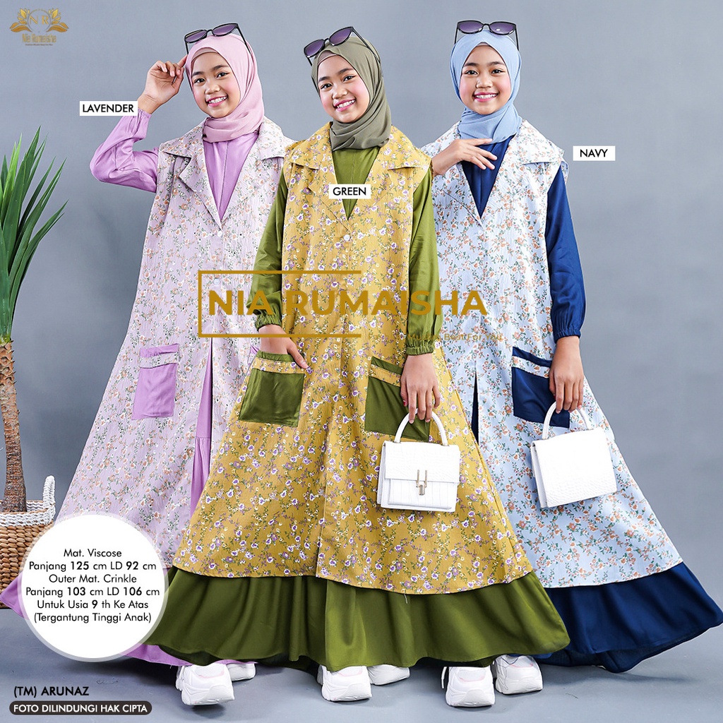 Jual Afula Teen Gamis Dan Outer Anak Perempuan Tanggung Kekinian Dress ...