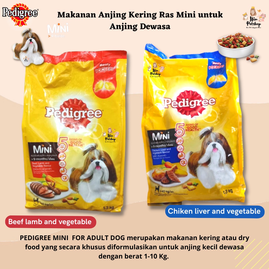 Jual PEDIGREE Mini Makanan Anjing Ras Mini 1,3kg fRESPACK/DOG FOOD ...