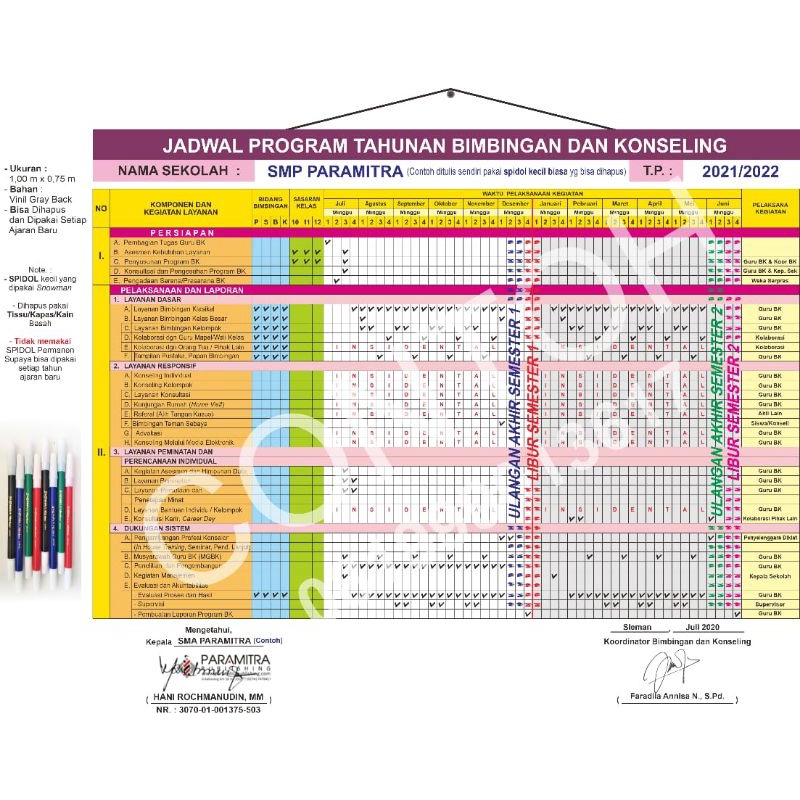 Jual Banner jadwal program tahunan bimbingan dan konseling | Shopee Indonesia