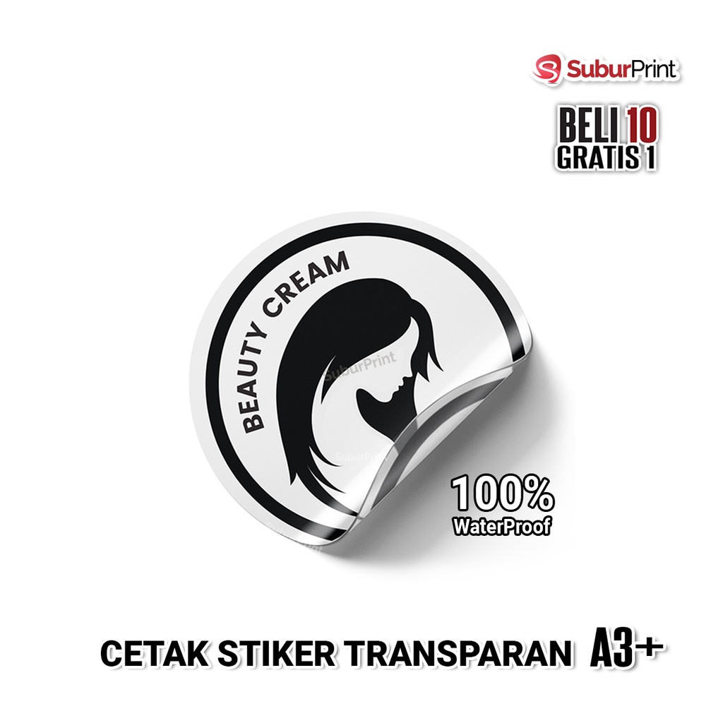 Jual Cetak Stiker Bening Sticker Transparan A3 Anti Air Plus Cutting ...