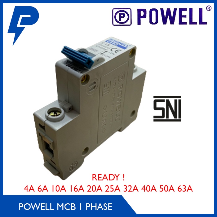 Jual POWELL MCB 1 PHASE SNI 4A 6A 10A 16A 20A 25A 32A 40A 50A 63A GROSIR | Shopee Indonesia