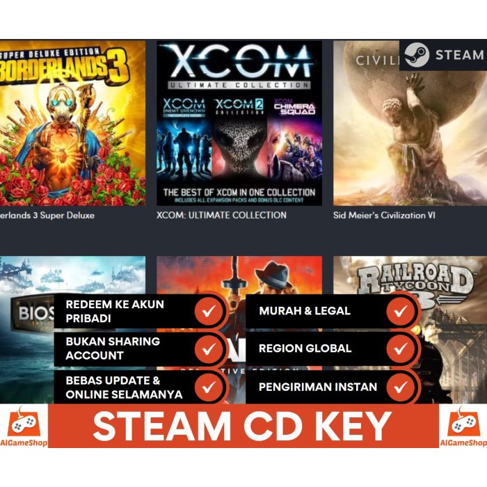 Jual Bundle 16+ Games Mafia Borderlands Civilization BioShock XCOM PC Steam | Shopee Indonesia