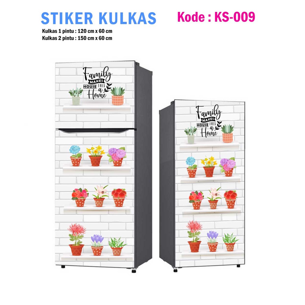 Jual Stiker Kulkas 1 Pintu dan Sticker Kulkas 2 pintu Pot Bunga ...