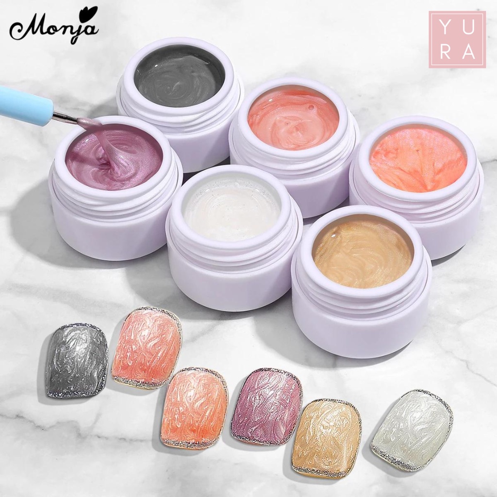 Jual Monja Thread Shell Nail Gel 25 ml Jar Nail Gel UV/ Kutek Mutiara ...