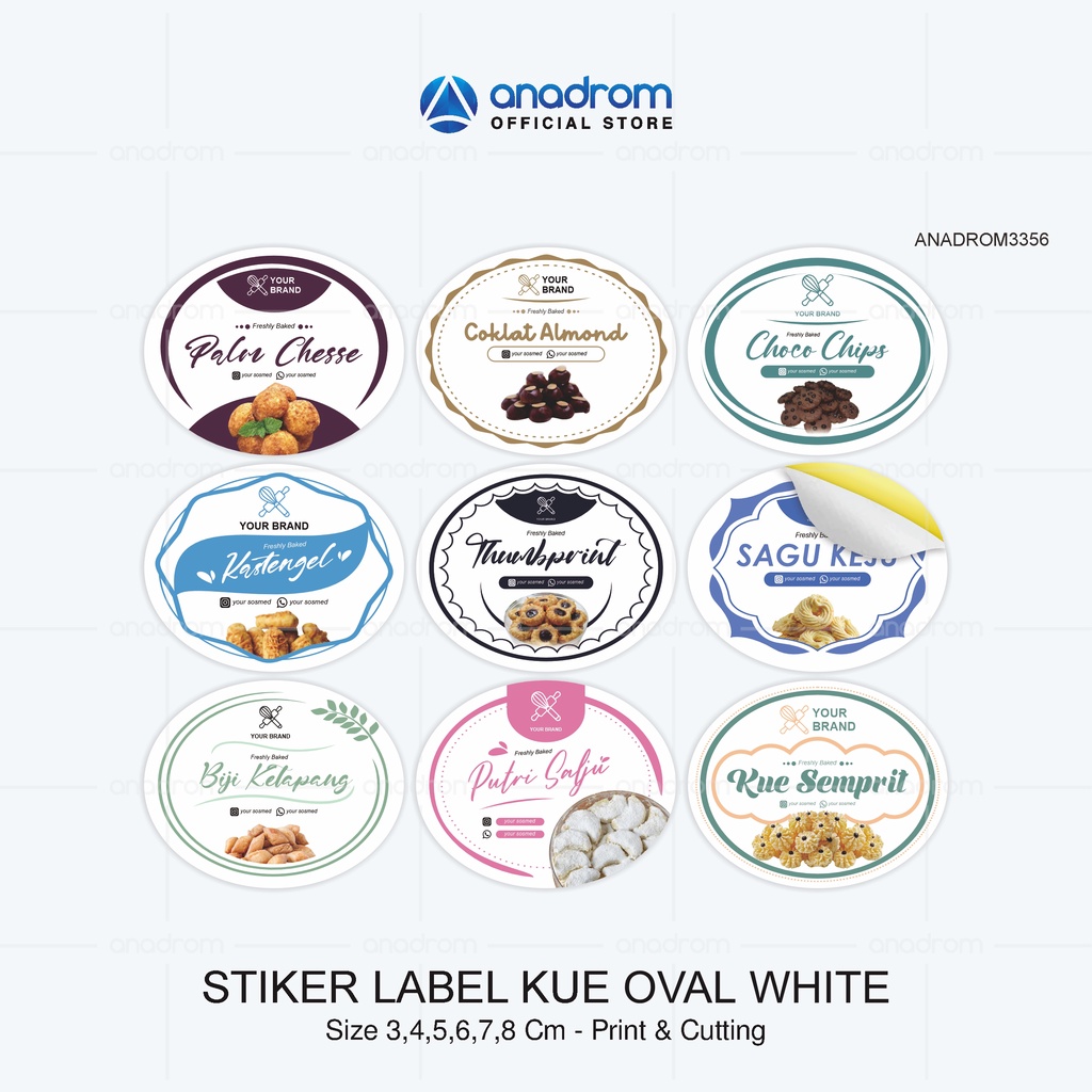 Jual Stiker Label Kue Oval White | Sticker Label Kue Kering | Anadrom ...