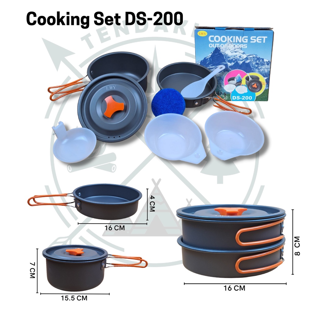 Jual Cooking Set Ds 200 / Alat masak Kemping Outdoor / Alat masak ...
