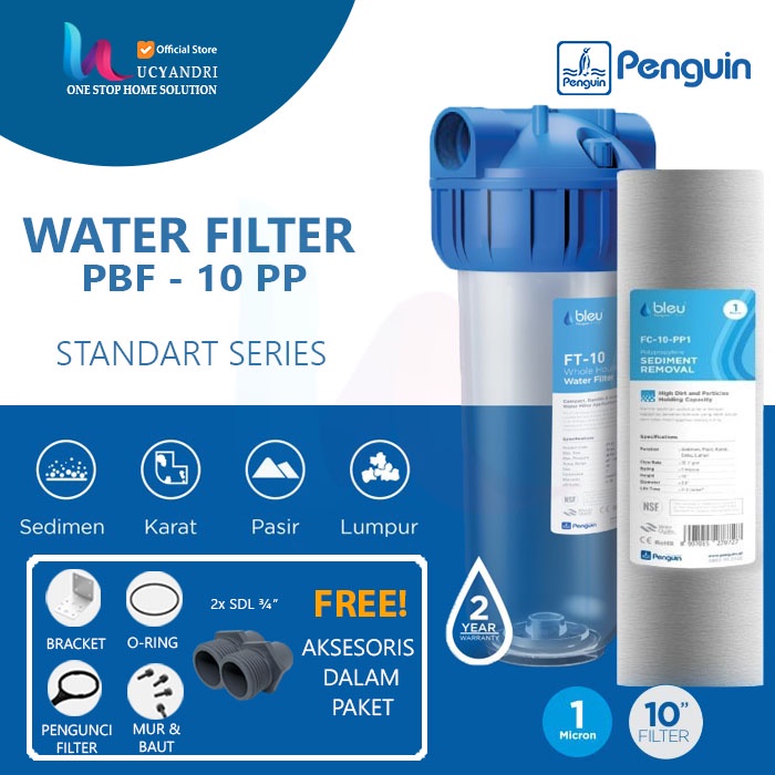 Jual Filter Air Penguin PBF 10 PP Water Filter - Sedimen 1 dan 5 Micron ...