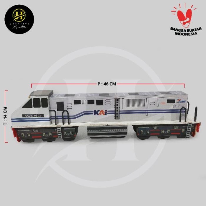 Jual MINIATUR KERETA API KAYU-LOKOMOTIF CC203 LIVERY WHITEBLUE TERBARU ...