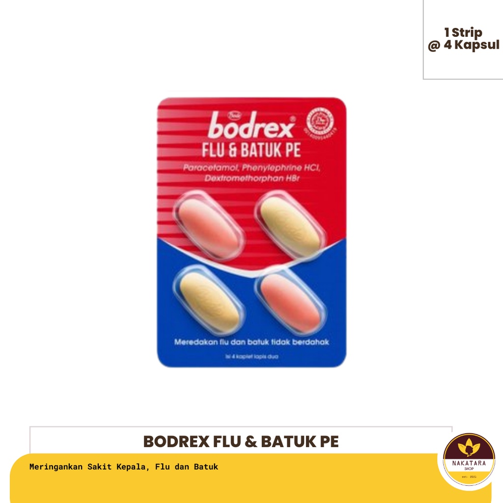 Jual BODREX FLU DAN BATUK PE ISI 4 KAPSUL ECERAN | Shopee Indonesia