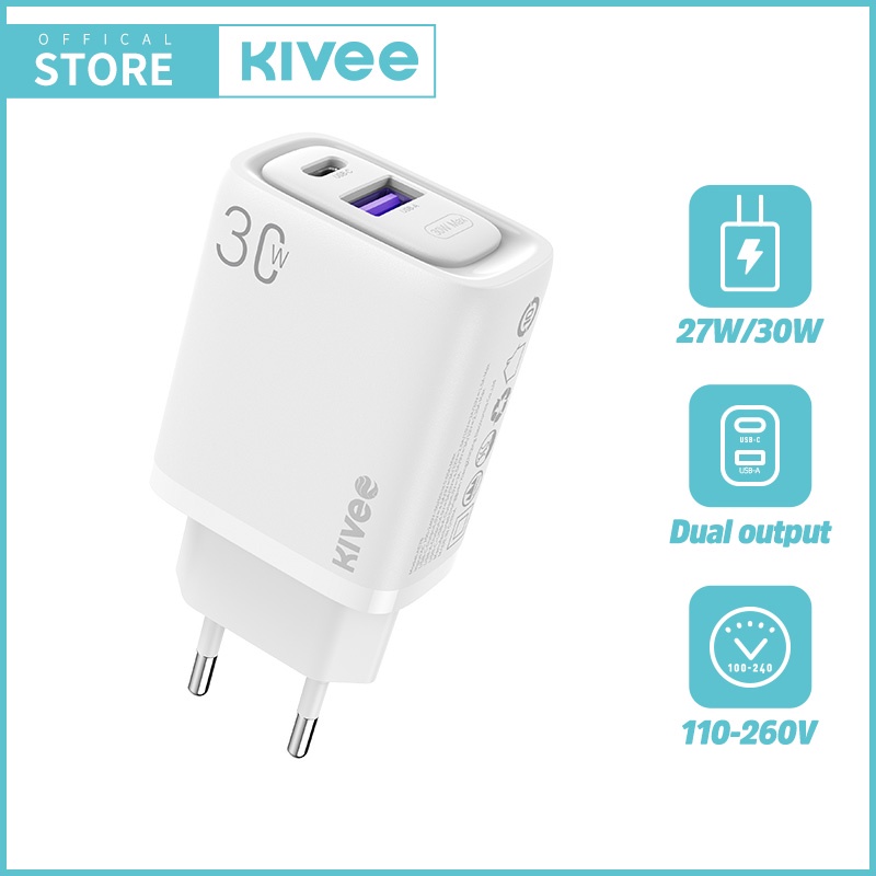 Jual KIVEE Charger Fast Charge Adapter Charger Head 30W Tipe C Tablet ...