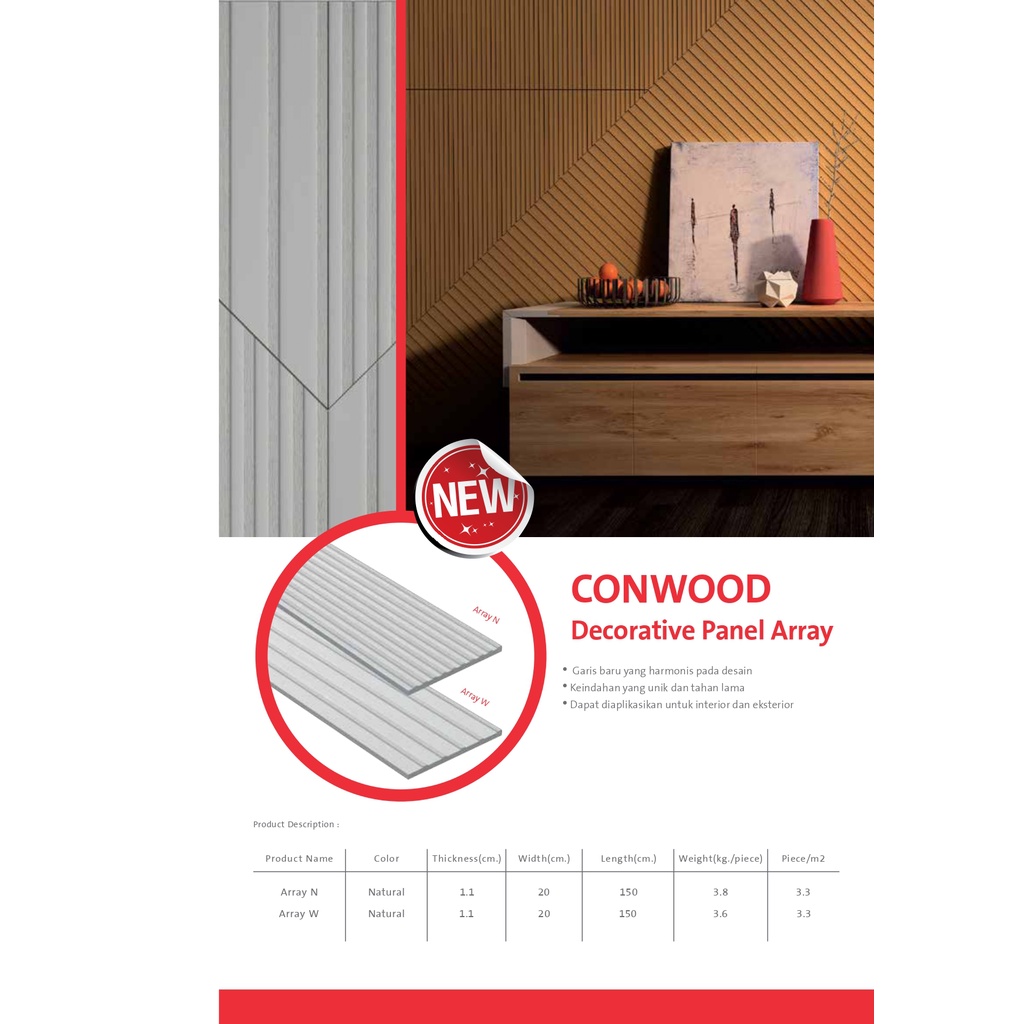 Jual Conwood Decorative Panel Array | Panel Dinding Kayu Outdoor/Indoor ...