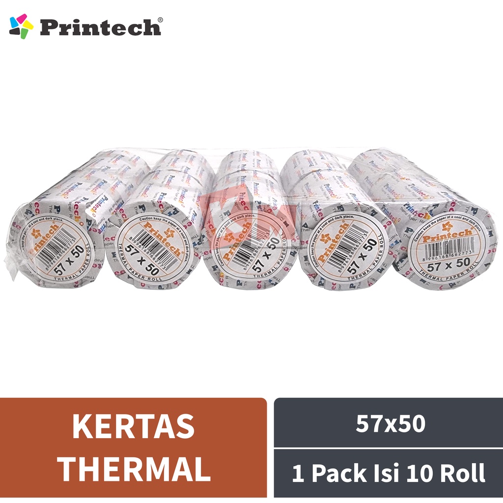 Jual Kertas Thermal / Register Paper Roll Printech 57 x 50 mm / 57x50 ...