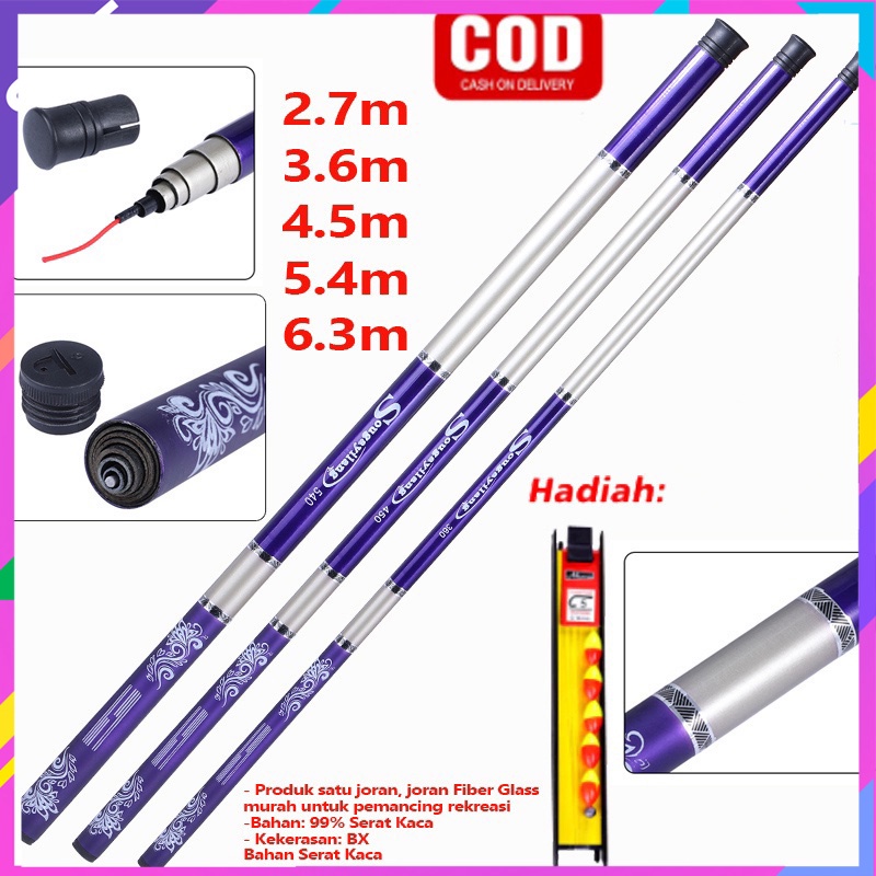 Jual Sougayilang 2.7m 3.6m 4.5m 5.4m 6.3m 7.2m Joran Tegek Fishing Rod Carbon Tegek Panjang ...