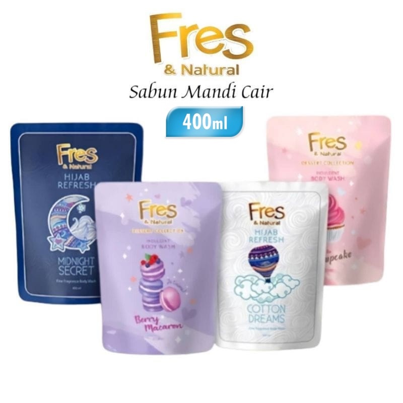Jual FRES & NATURAL LIQUID POUCH 400ml BODY WASH CAIR REFILL HIJAB ...