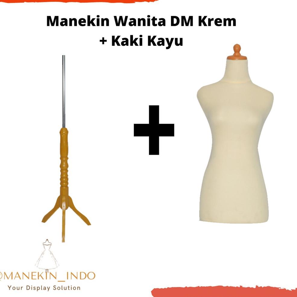 Jual HARGA TERMURAAH MANEKIN WANITA DEWASA KAIN DM KREM + TIANG KAYU ...