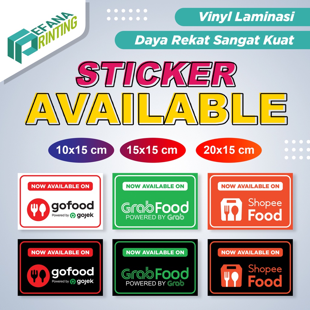Jual Stiker Now Available on (bahan vinyl anti air) | Shopee Indonesia
