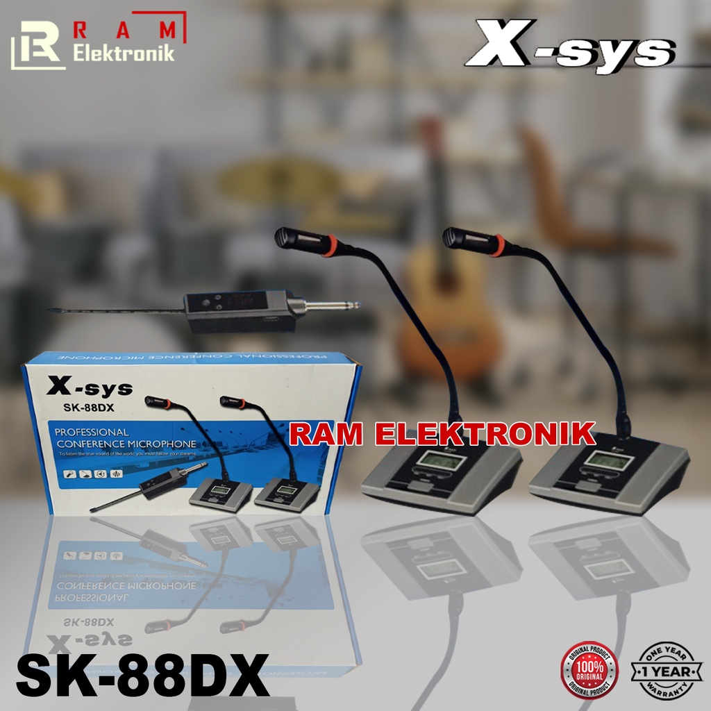 Jual Mic Microphone Wireless Meja Podium XSYS SK88DX / SK 88DX Original ...