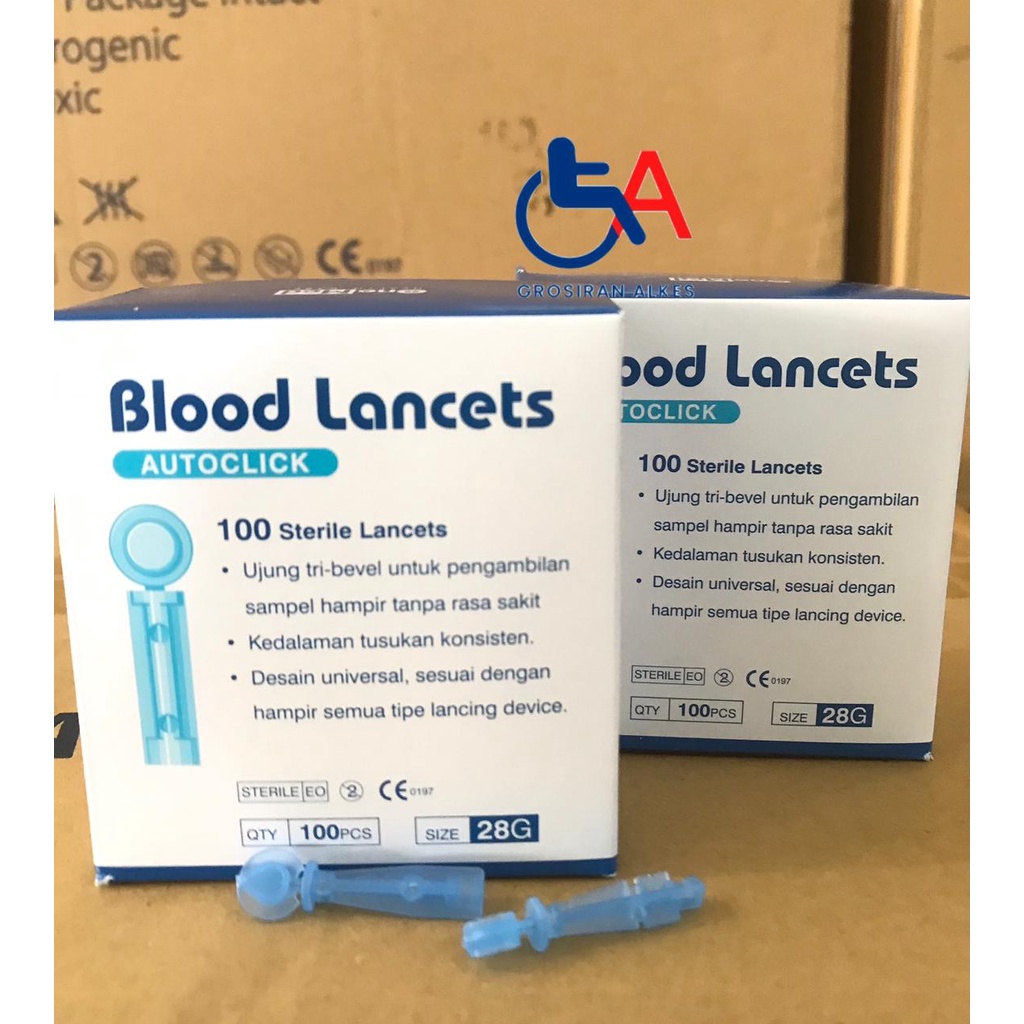 Jual Blood Lancet Onemed 26G Isi 100 auto click isi 100 | Shopee Indonesia
