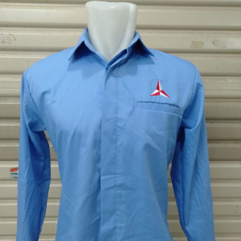 Jual terbaru kemeja partai Demokrat biru muda / kemeja dalam | Shopee ...