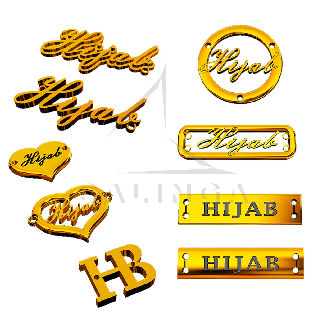 Jual CUSTOM LABEL LOGAM LOGO HURUF NAMA BRAND HIJAB GAMIS BAJU ...