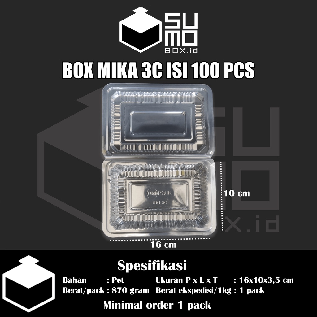 Jual Box mika plastik isi 100pcs / Box mika plastik bening kue,makanan ...