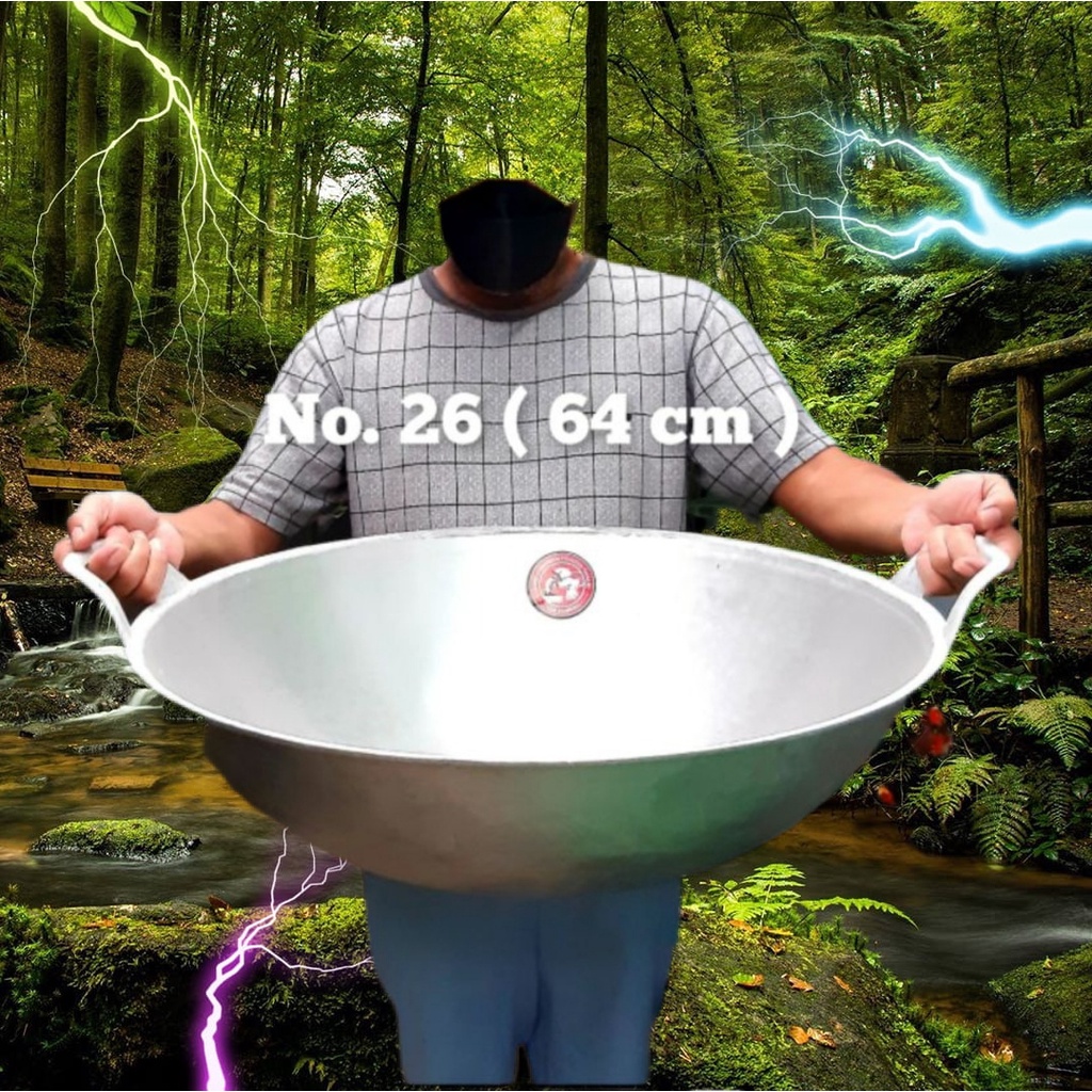 Jual Wajan Kuali Ukuran Besar Jumbo No26 Aluminium Tebal | Shopee Indonesia