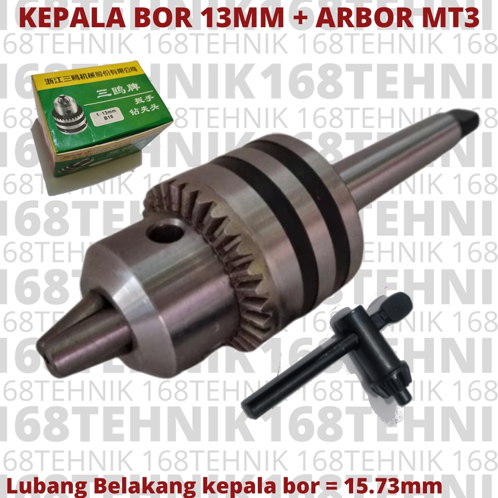 Jual KEPALA BOR 13MM SET ARBOR MT3 B16 / ARBOR ADAPTOR BOR MAGNET MT3 ...