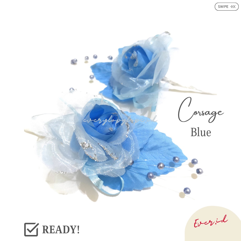 Jual Corsage Jas Korsase Panitia Bunga Dada Warna Biru Muda | Shopee ...