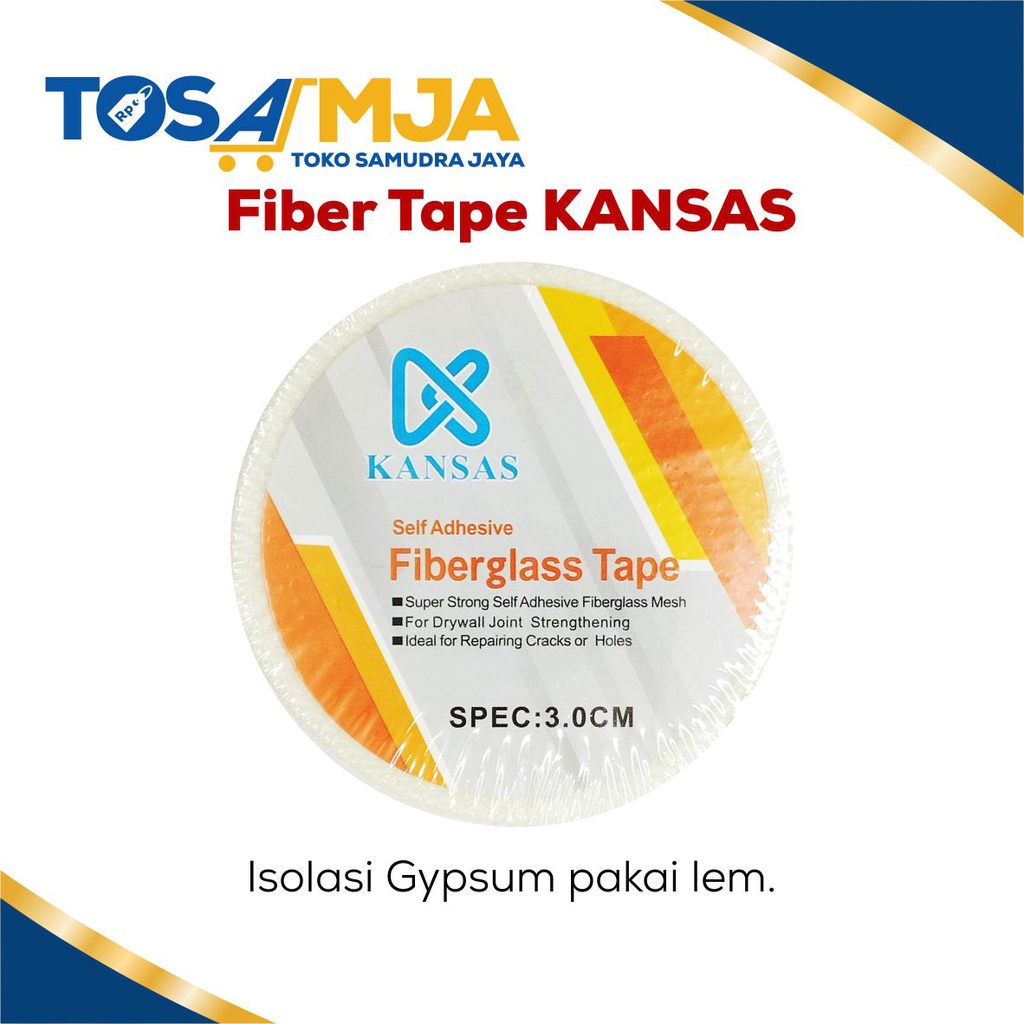 Jual LAKBAN Fiber Tape 40meter 3cm / perekat perban solasi GRID gypsum ...